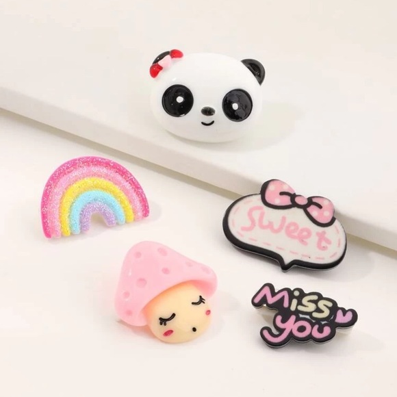 Kathrono | Jewelry | Set Of 5 Cartoon Brooch Pins Rainbow Panda ...